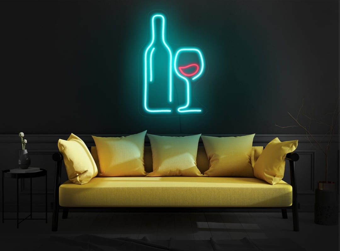 Wine Neon Sign,wine Led Sign,wine Light Sign,wine Wall Decor,bar Neon ...
