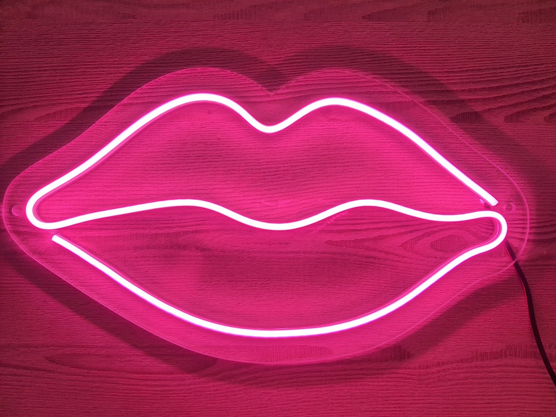 Lips Neon Sign Bedroom,lips Neon Sign,lips Neon Lights,lips Wall Decor ...