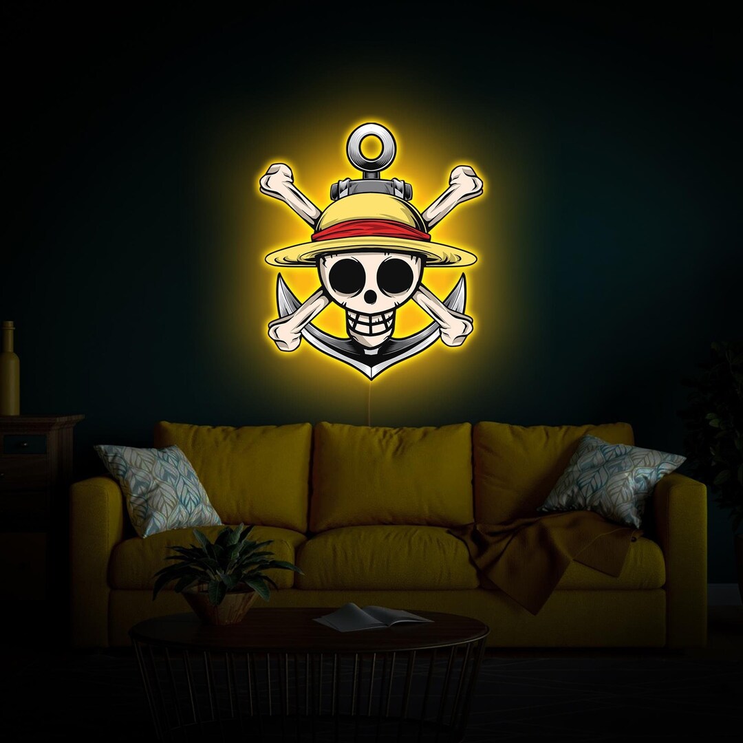 One Piece Led Sign, One Piece Logo Sign, Anime Neon Sign, Pirate Flag ...