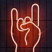 Rock on Neon Sign, Rock on Led Sign, Rock Neon Sign, Rock Hand Sign ...