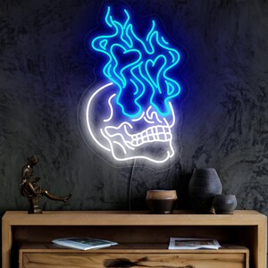 Skull Neon Sign, Skull Head Neon Sign, Skull Led Sign, Aesthetic Neon ...