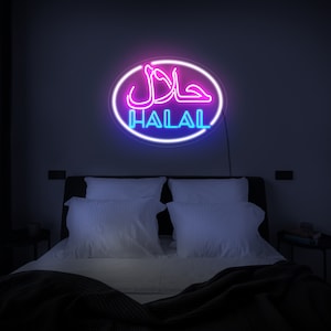 Halal Neon Sign, Halal Sign, Halal Led Sign, Halal Food Neon Sign ...