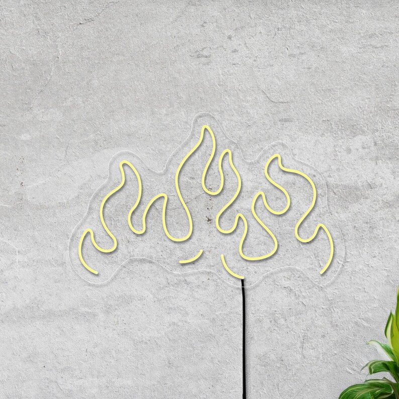 Fire Flame Neon Sign, Fire Neon Sign, Flame Neon Sign, Hot Led Sign ...