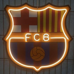 FC Barcelona Neon Sign, FC Barcelona Logo Sign, Barcelona Led Sign, FC ...