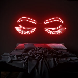 Eyelashes Neon Sign, Lashes Neon Sign, Lashes Led Light, Lashes Led ...