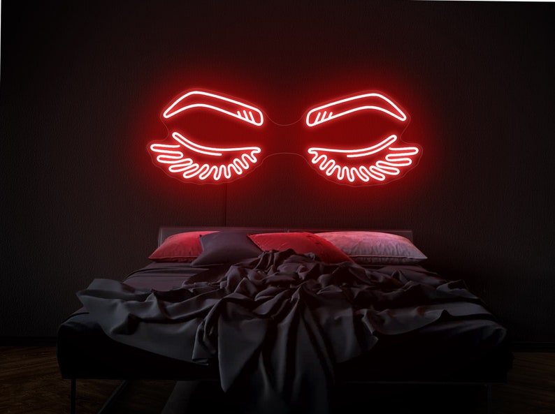 Eyelashes Neon Sign, Lashes Neon Sign, Lashes Led Light, Lashes Led ...