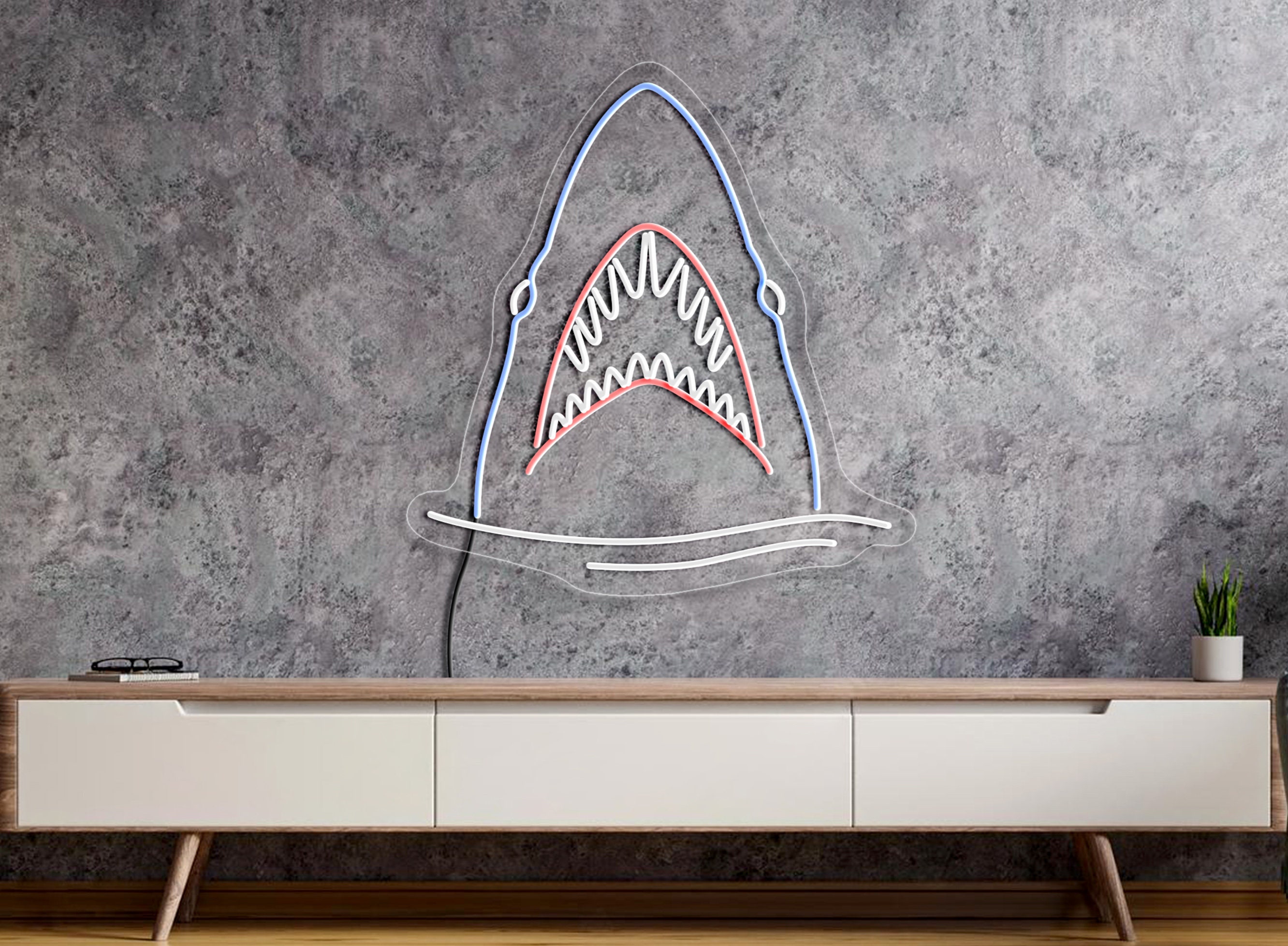 Shark Neon Light, Shark Light Sign, Jaws Neon Sign, Fish Neon Sign ...