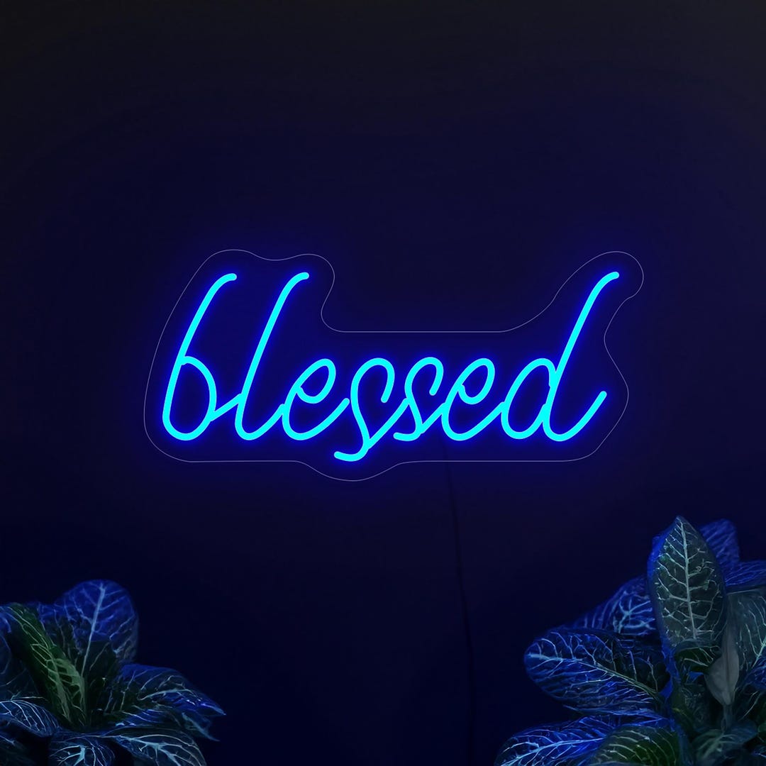 Blessed Neon Sign, Blessed Led Sign, Neon Sign Bedroom, Neon Sign Wall ...