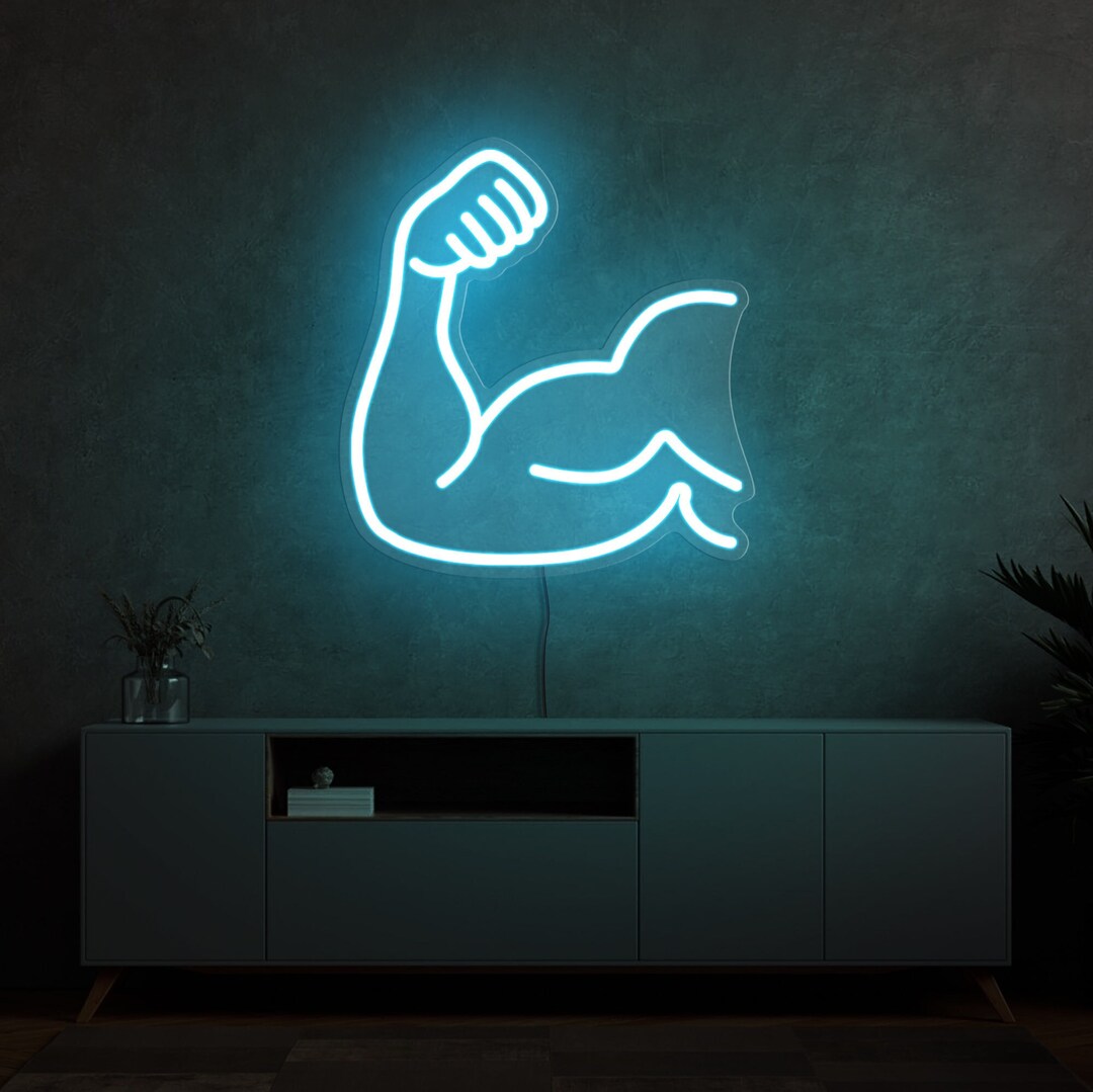Muscle Arm Neon Sign, Biceps Neon Sign, Muscles Neon Sign, Athlete Neon ...