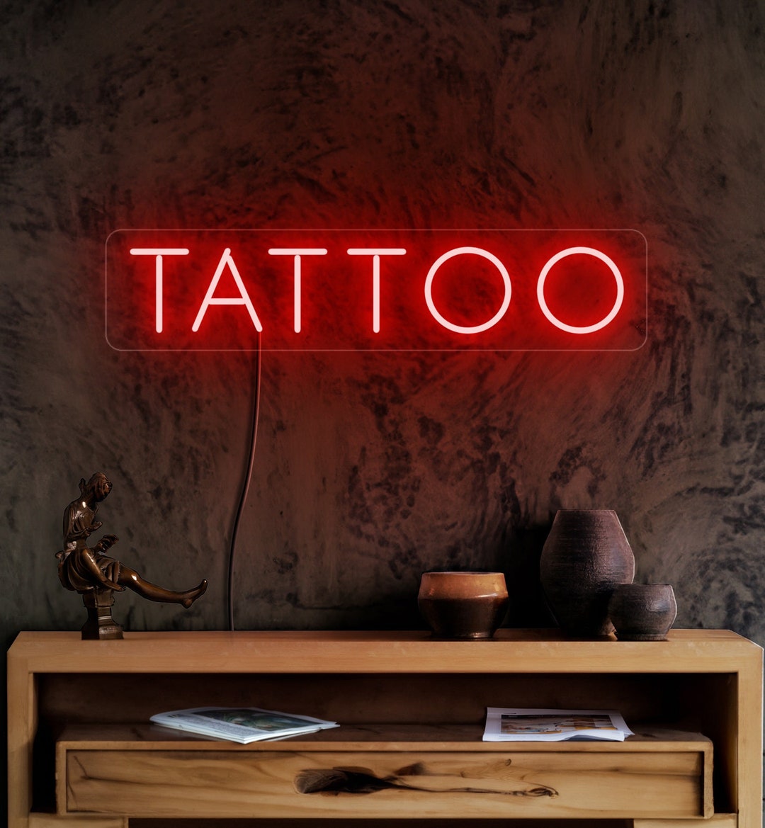 Tattoo Neon Light, Tattoo Light Sign, Tattoo Studio Sign, Tattoo Gift, Neon Sign Art, Neon Sign ...