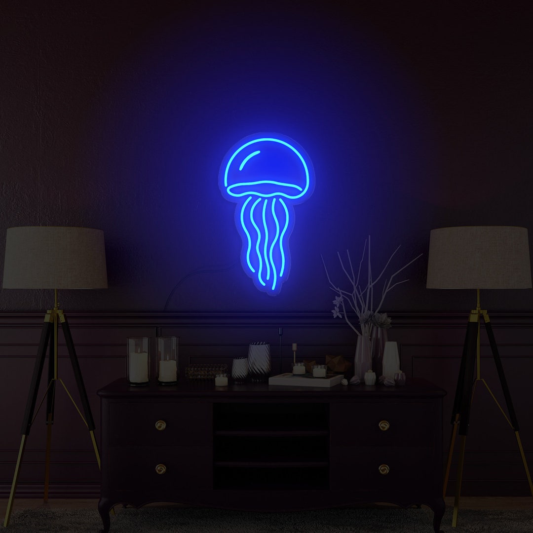 Jellyfish Led Sign, Jellyfish Neon Sign, Sea Animal Neon Sign ...
