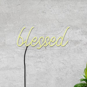Blessed Neon Sign, Blessed Led Sign, Neon Sign Bedroom, Neon Sign Wall ...