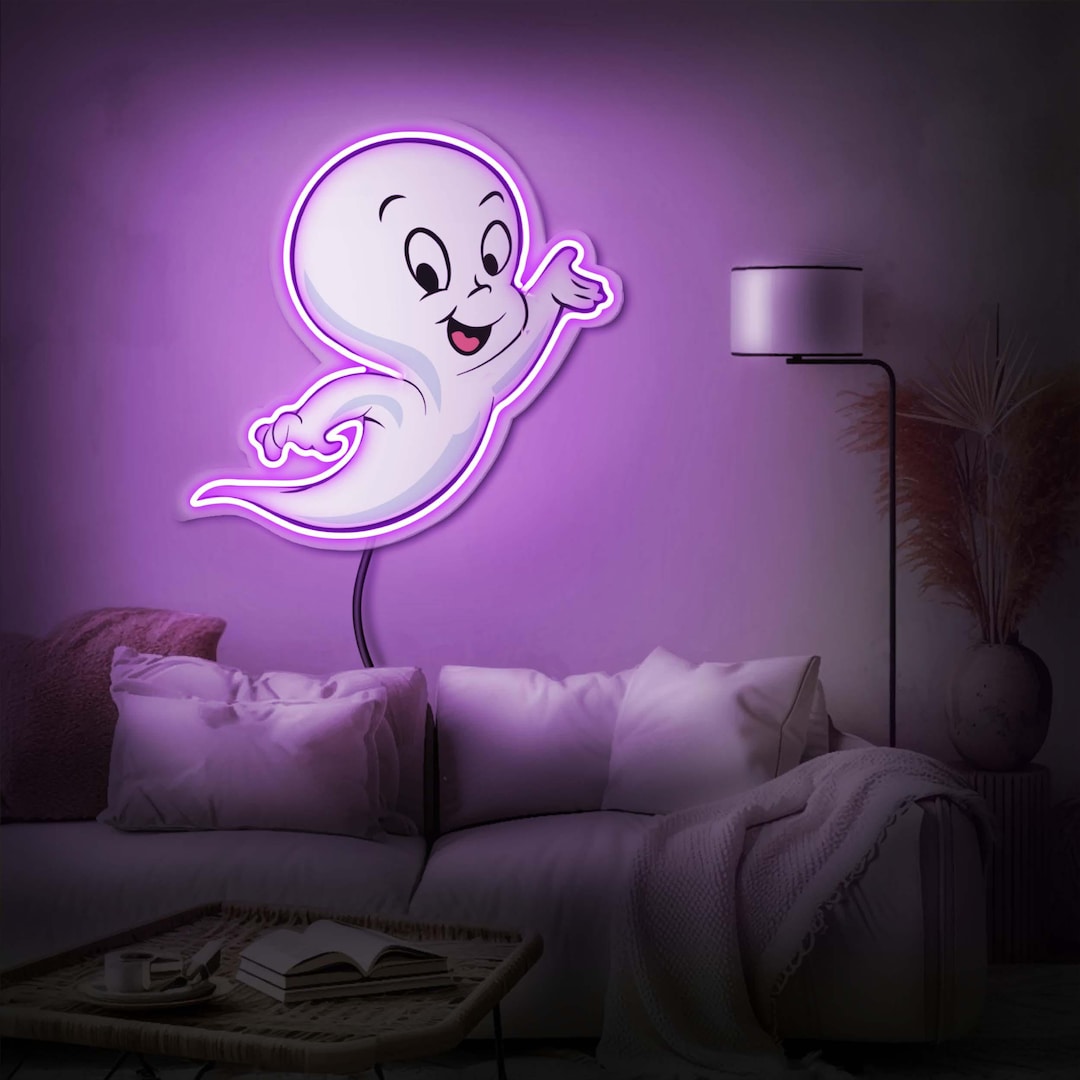 Casper the Friendly Ghost Neon Sign, Casper Led Sign, Kids Room Neon ...