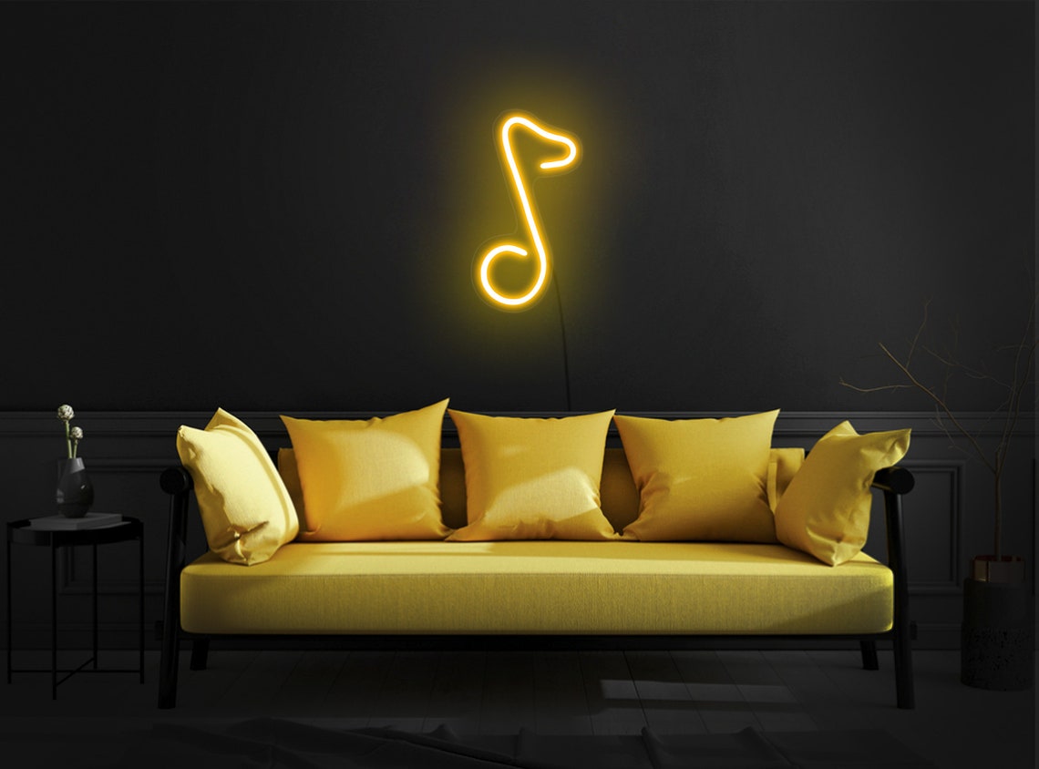 Music Note Neon Lightmusic Note Neon Signmusic Note Led - Etsy