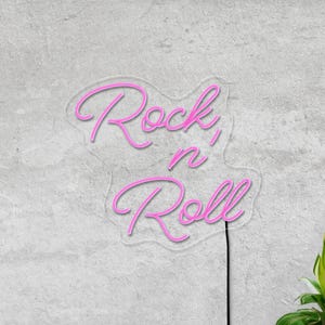 Rock N Roll Neon Sign, Rock Music Led Sign, Music Neon Sign, Audio Shop ...