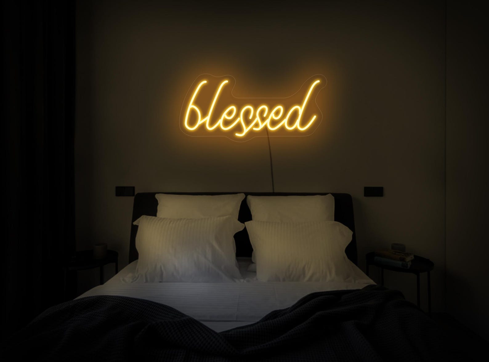 Blessed Neon Sign, Blessed Led Sign, Neon Sign Bedroom, Neon Sign Wall ...