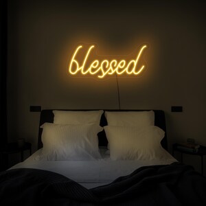 Blessed Neon Sign, Blessed Led Sign, Neon Sign Bedroom, Neon Sign Wall ...