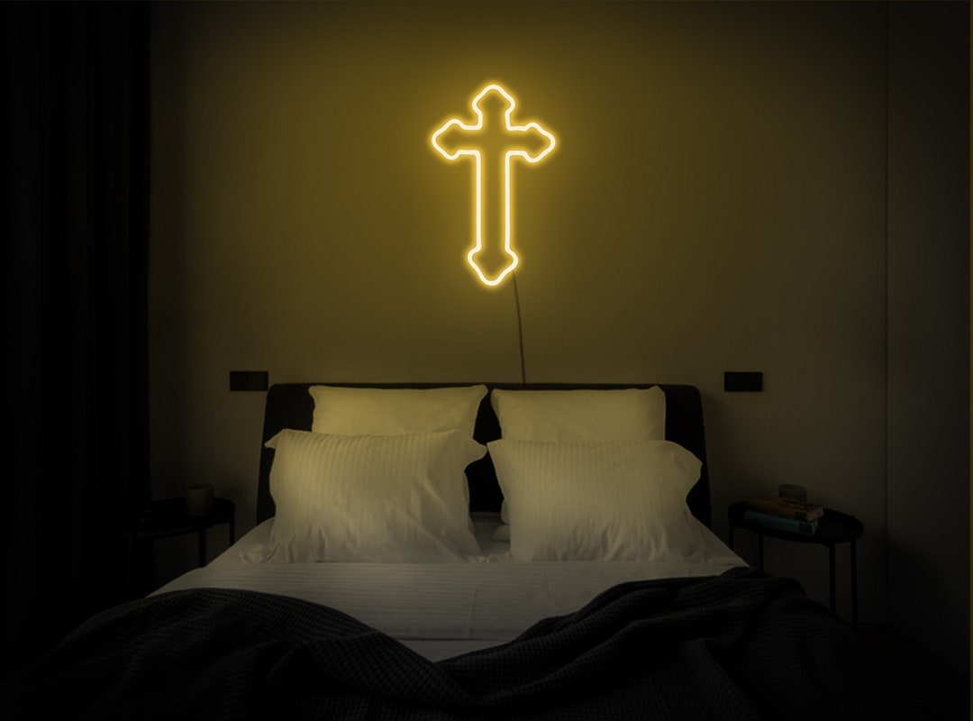 Cross Neon Light, Cross Light Sign, Cross Neon Sign, Cross Sign, Jesus ...