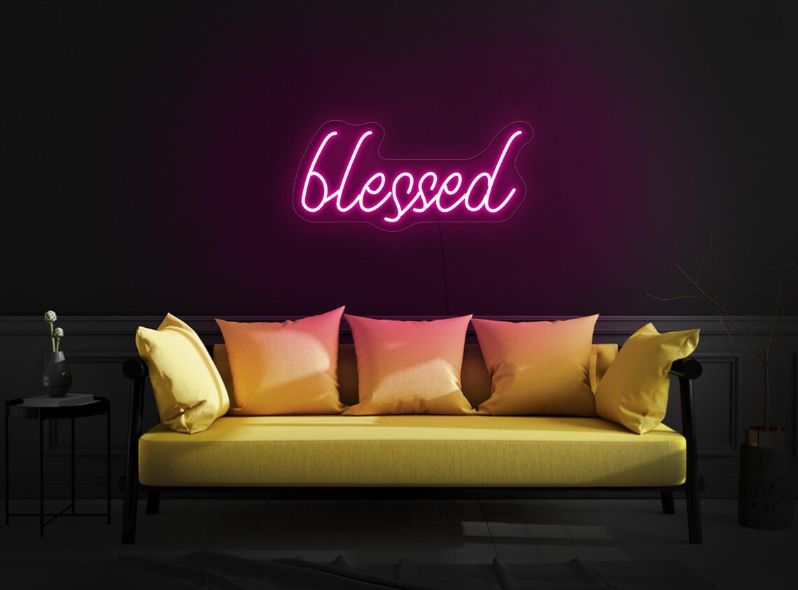 Blessed Neon Sign, Blessed Led Sign, Neon Sign Bedroom, Neon Sign Wall ...