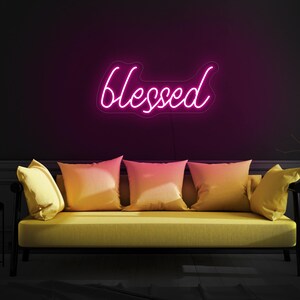 Blessed Neon Sign, Blessed Led Sign, Neon Sign Bedroom, Neon Sign Wall ...