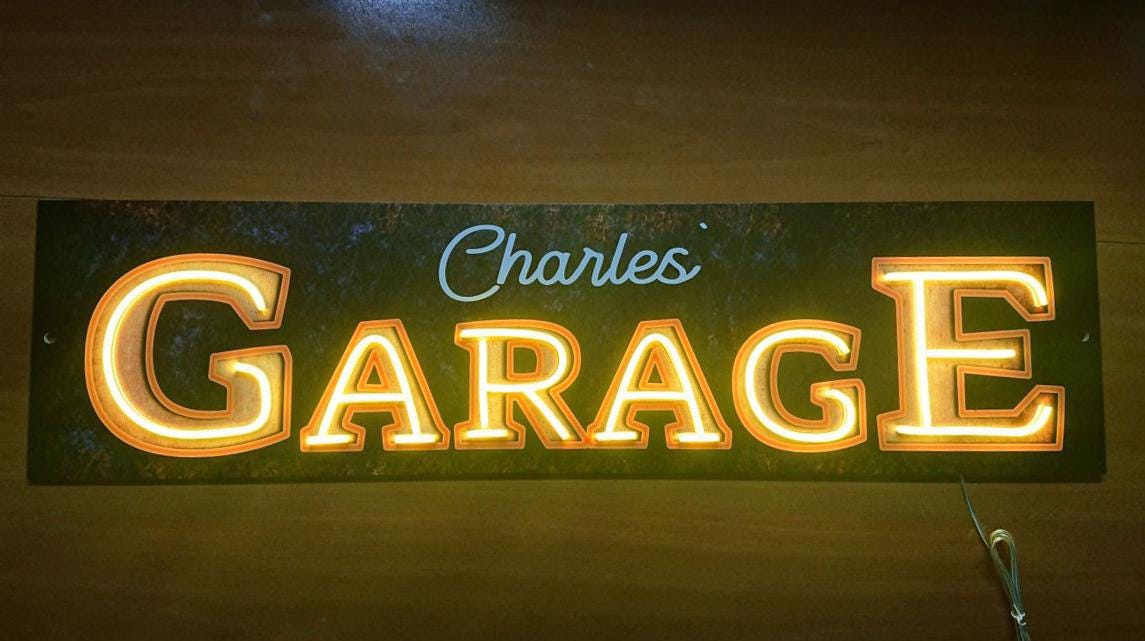 Garage Neon Sign, Personalized Garage Sign, Custom Garage Sign, Garage ...