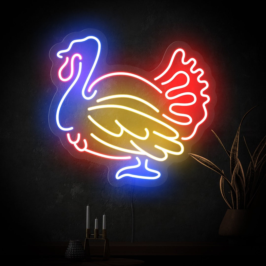 Turkey Neon Sign, Thanksgiving Neon Sign, Turkey Led Sign, Bird Neon ...