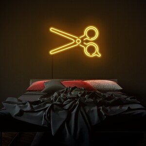 Scissors Neon Sign, Scissors Led Sign, Scissors Light Sign, Hair Salon ...