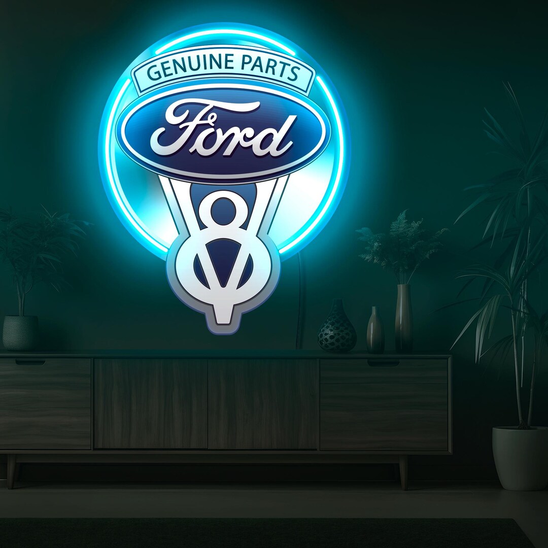 Ford Neon Sign, Ford V8 Sign, Ford Led Sign, Ford Logo, Ford Gift ...