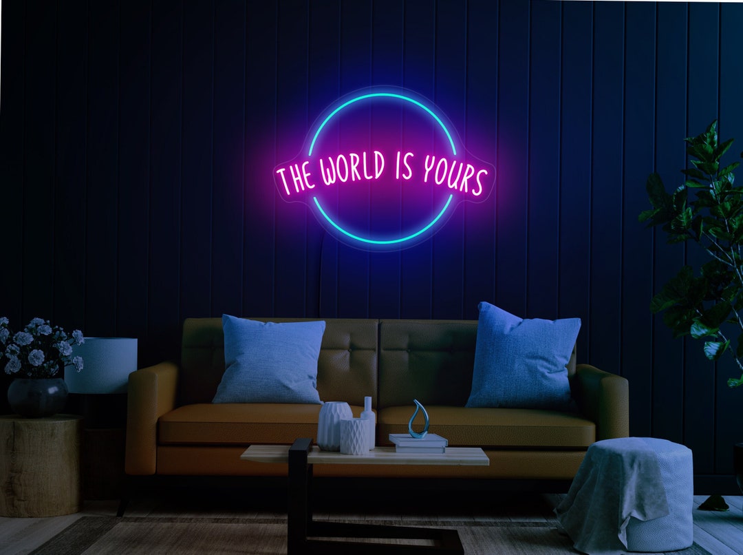 The World is Yours Neon Sign, Retro Neon Sign, the World is Yours Led ...