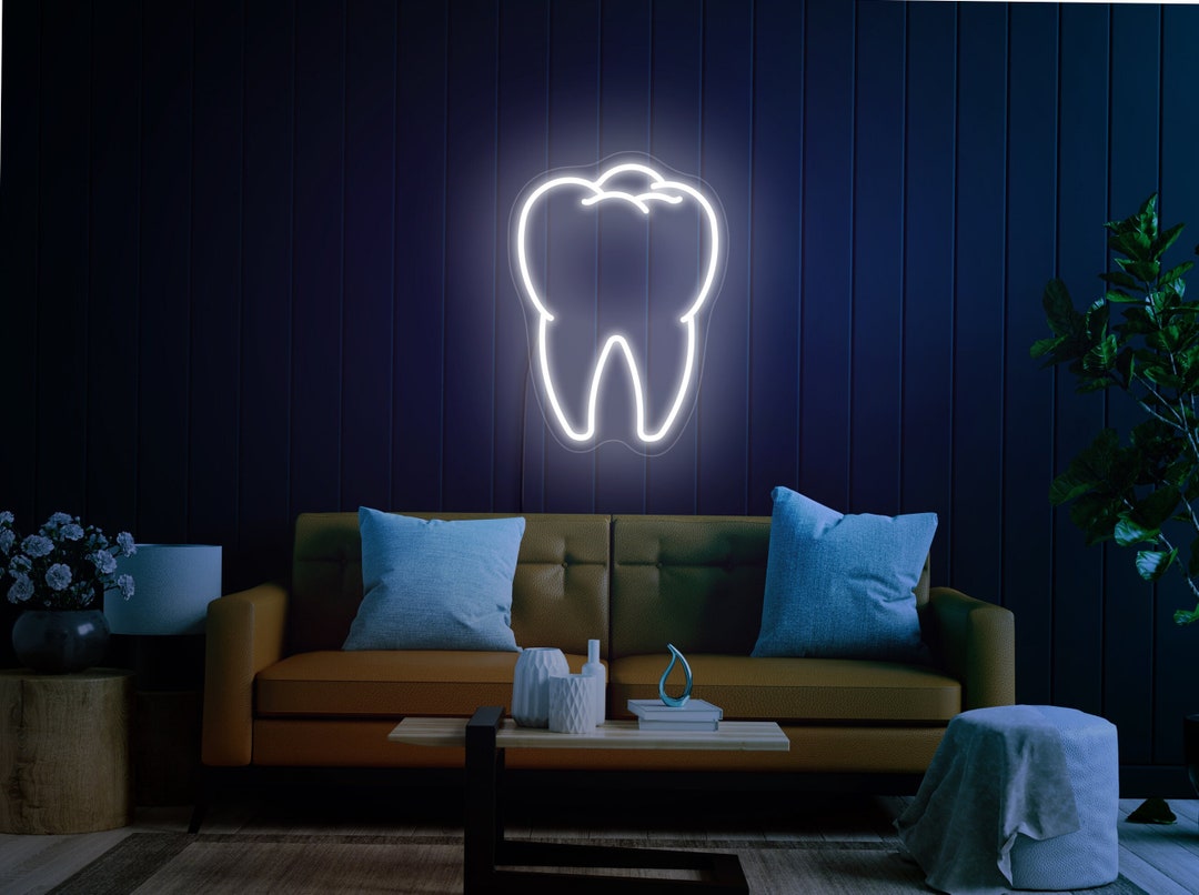 Tooth Neon Sign, Teeth Neon Sign, Tooth Light, Dentist Neon Sign ...