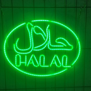 Halal Neon Sign, Halal Sign, Halal Led Sign, Halal Food Neon Sign ...