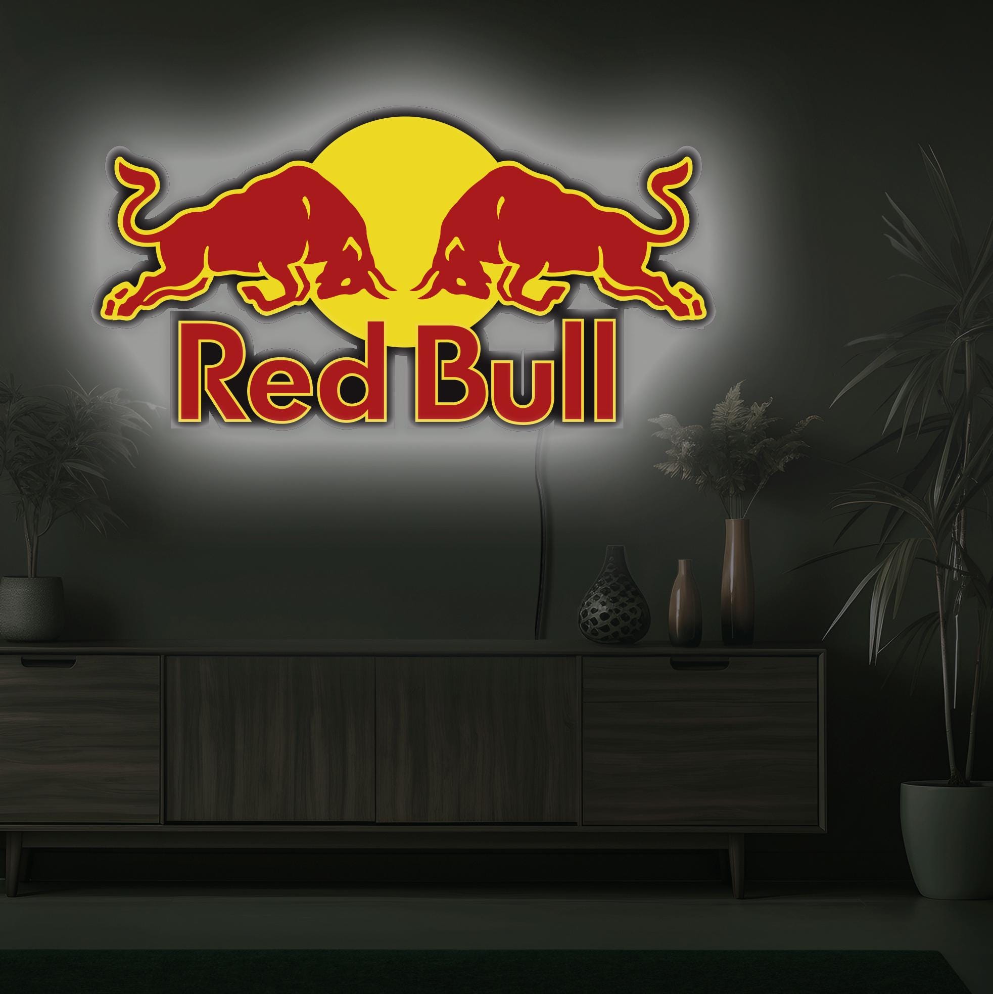 Red Bull Neon Sign, Red Bull Racing Logo,red Bull Led Sign,red Bull ...