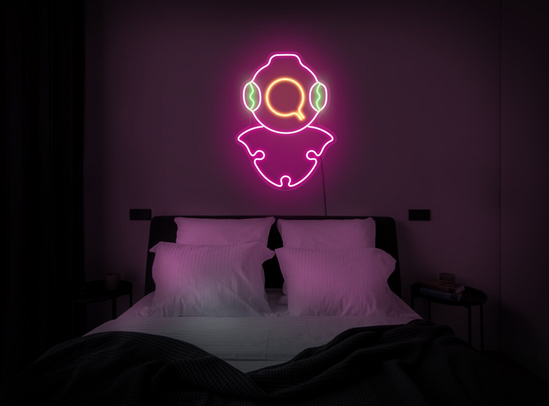 Scuba Diving Neon Sign, Diver Neon Sign, Diving Helmet Neon Sign, Scuba ...