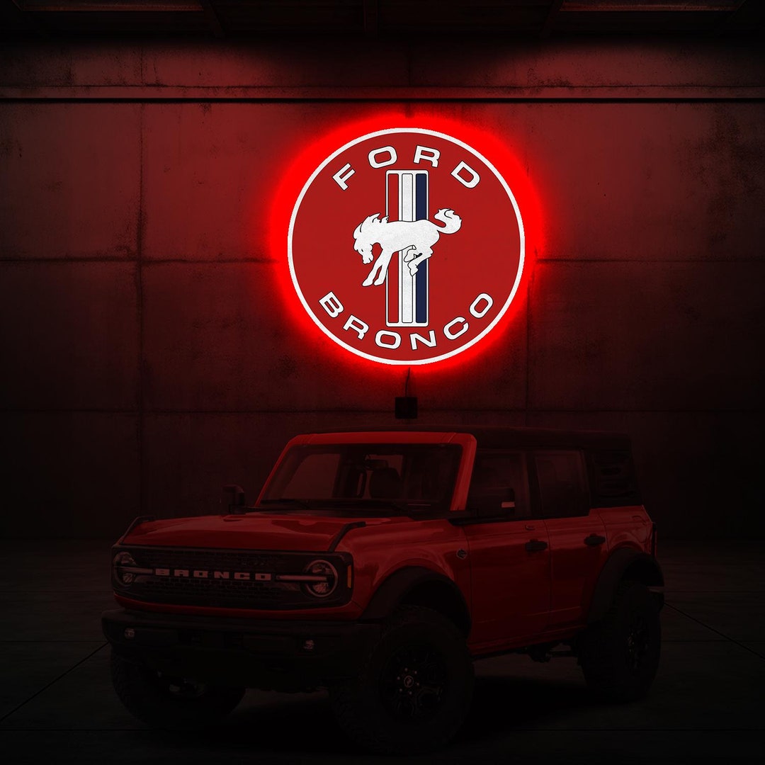 Ford Bronco Signs Light Up, Garage Sign Rgb Wall Light, Ford Bronco ...