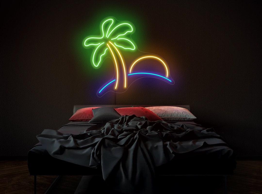 Palm Neon Sign, Palm Led Sign, Beach Neon Sign, Tropical Neon Sign ...
