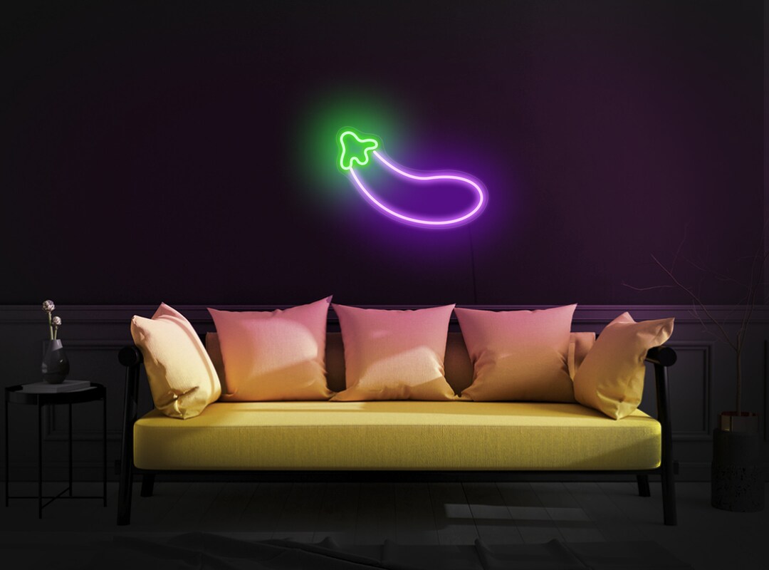 Eggplant Neon Sign, Eggplant Led Sign, Vegetable Neon Sign, Neon Sign ...