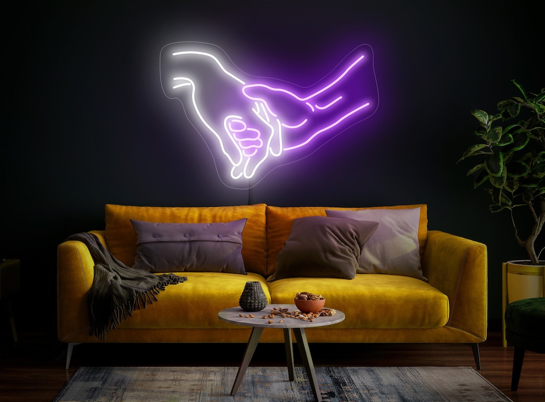 Hands Neon Sign, Couple Neon Sign, Hand in Hand Led Sign, Romantic Neon ...