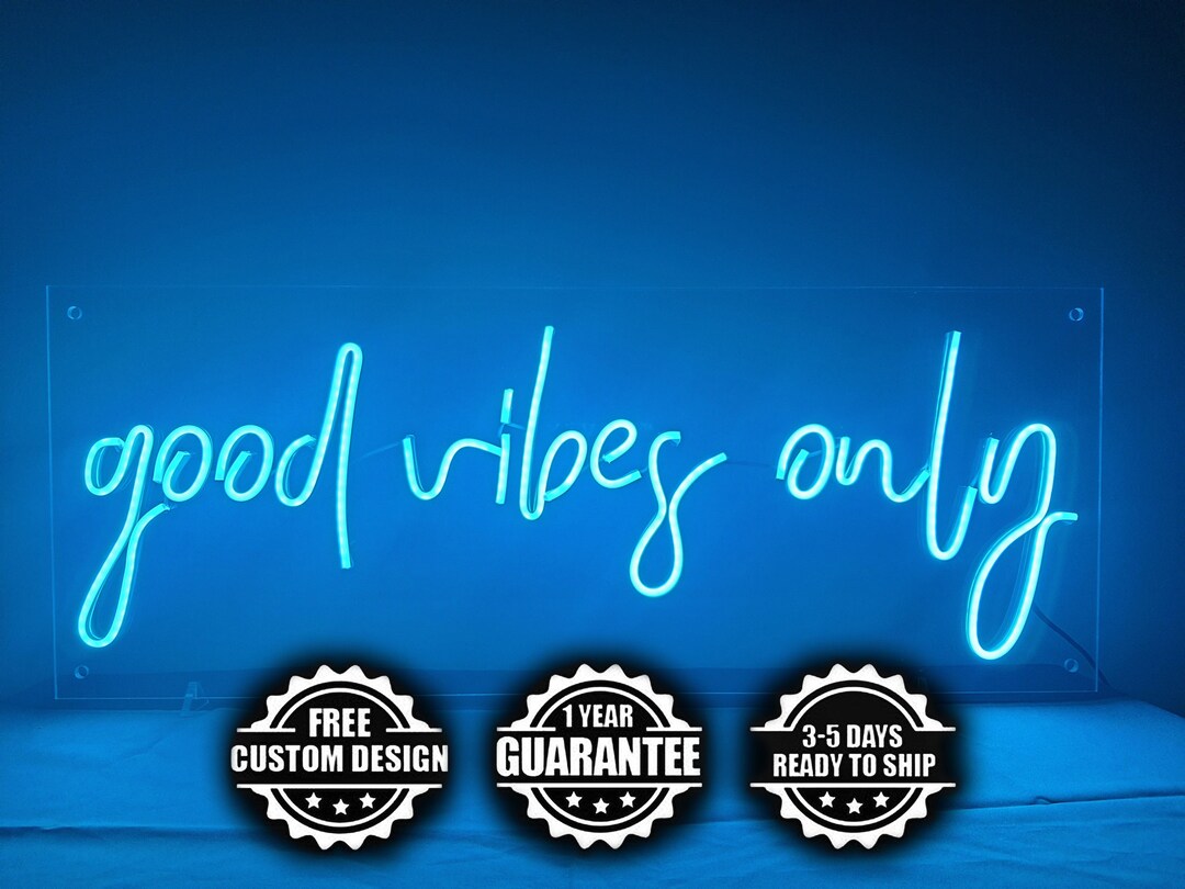 Good Vibes Only Neon Light, Good Vibes Only Light Sign, Neon Sign Wall ...