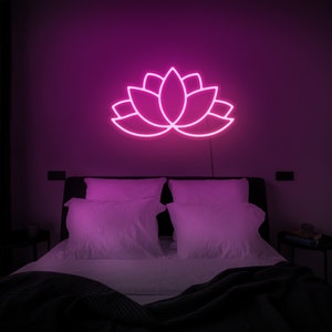 Lotus Neon Sign, Lotus Led Sign, Lotus Light Sign, Lotus Wall Decor ...