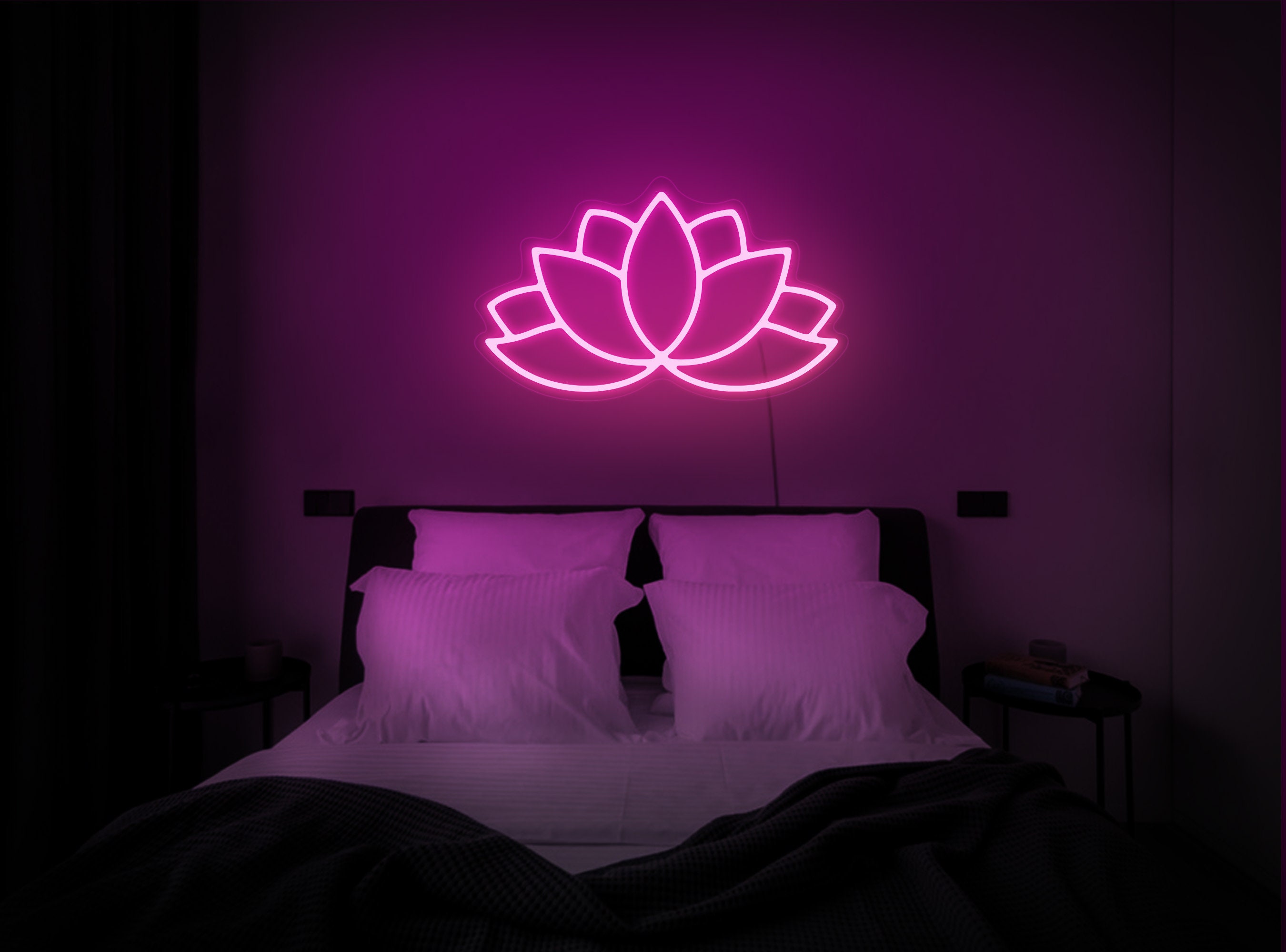 Lotus Neon Signlotus Led Lightlotus Led Signlotus Light | Etsy
