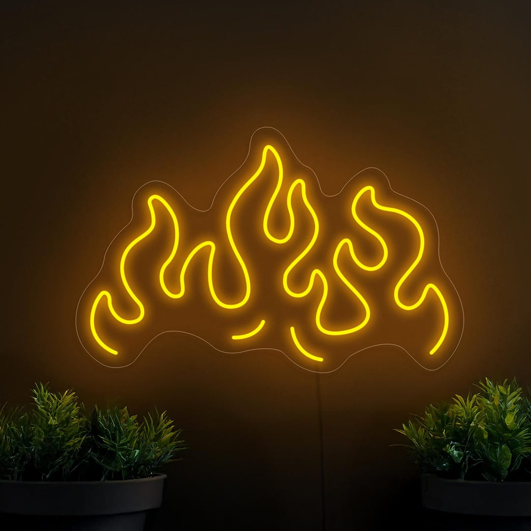 Fire Flame Neon Sign, Fire Neon Sign, Flame Neon Sign, Hot Led Sign ...