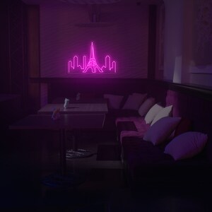 Paris Neon Sign, Paris Led Sign, Paris Skyline Neon Sign, Eifel Tower ...