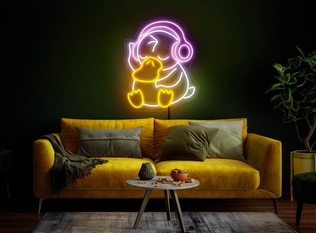 Psyduck Neon Light, Pokemon Neon Sign, Psyduck Light Sign, Duck With ...