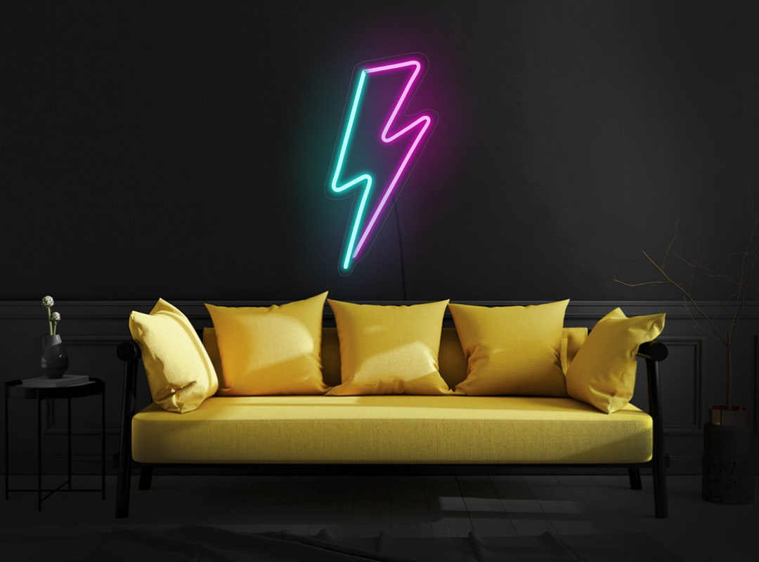 Lightning Bolt Neon Sign, Lightning Bolt Light Sign, Lightning Sign ...