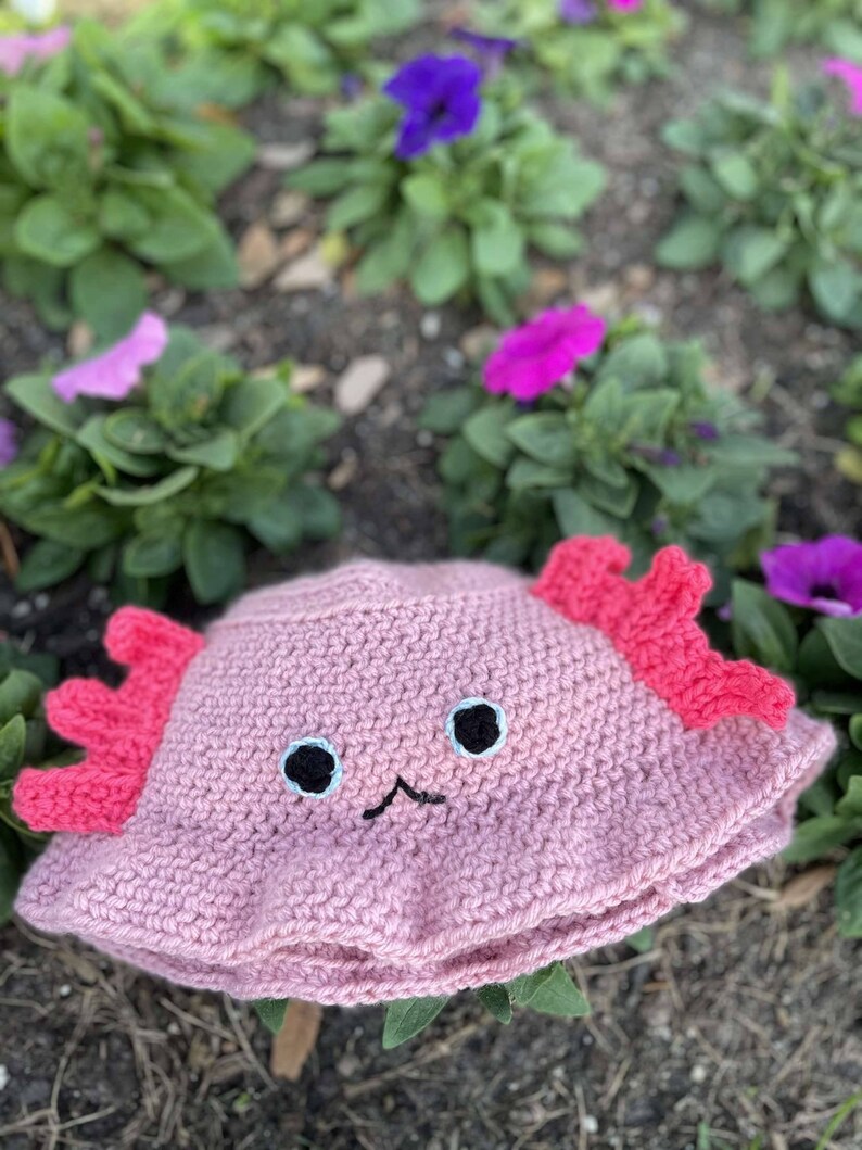 Crochet Axolotl Bucket Hat - Etsy