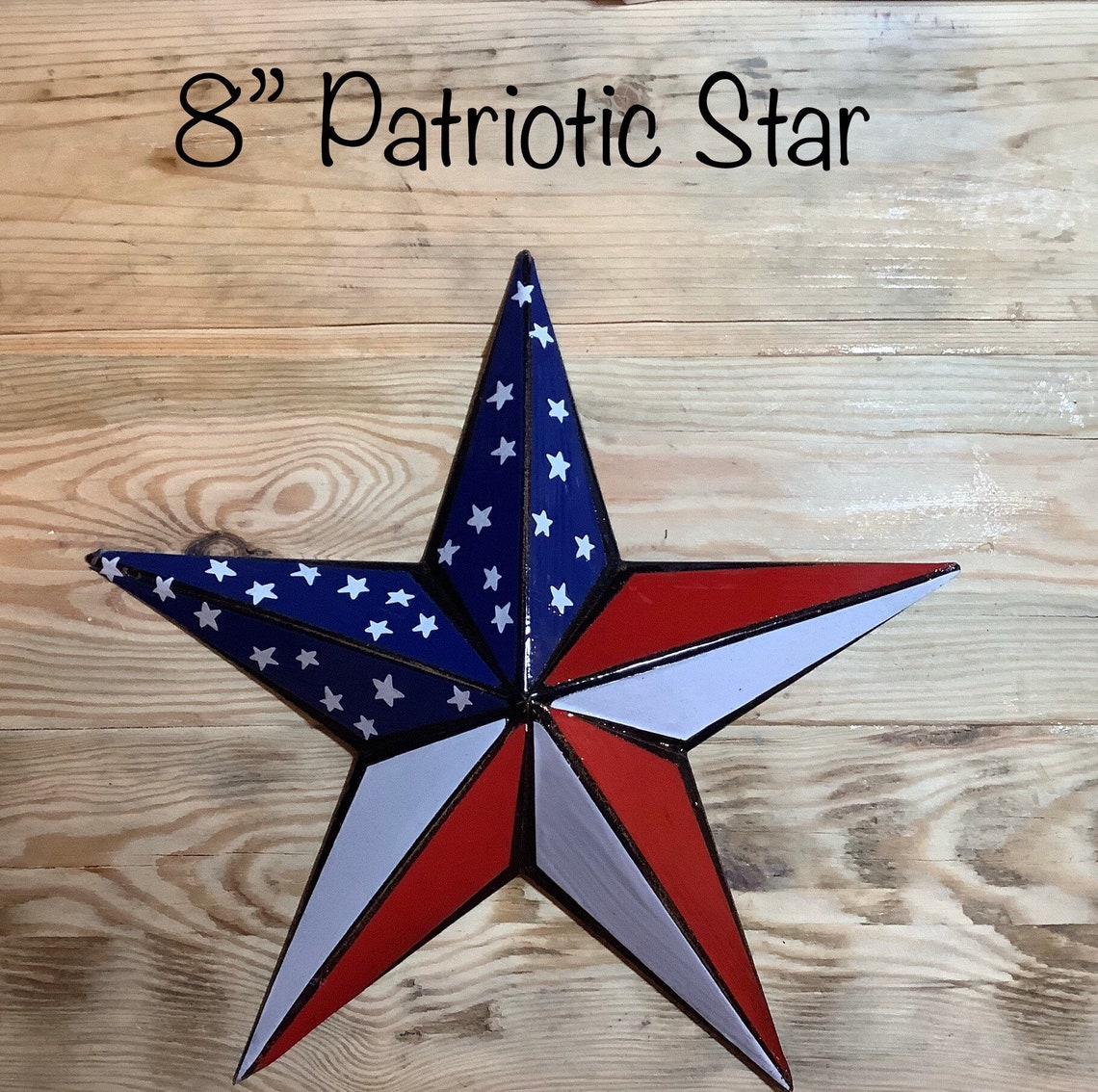 Patriotic Stars 8x8 Star With Stars and Stripes Primitive - Etsy