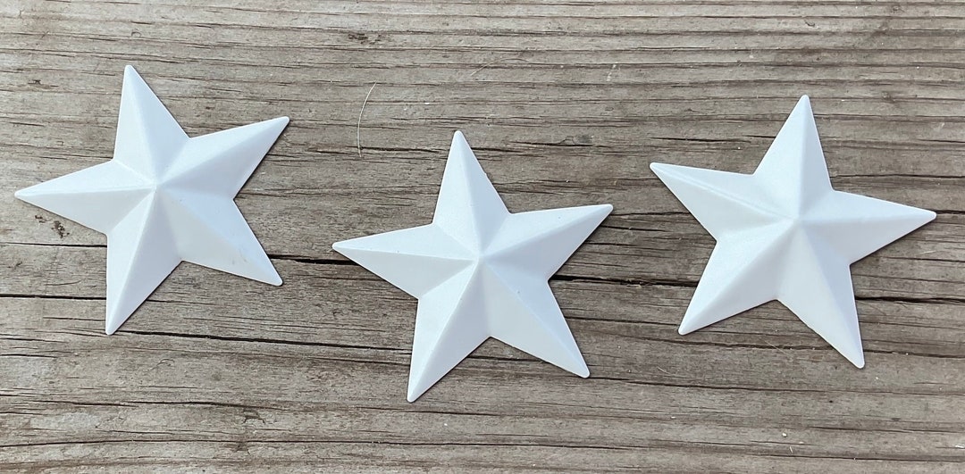 White Barn Stars, Set of 3 2.5x2.5 , Metal Stars, Custom Painted Stars ...