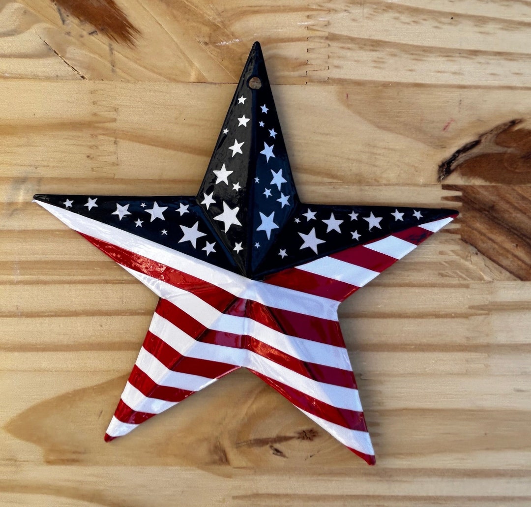 Rustic Patriotic Flag Star: Americana Farmhouse Decor 5.5” - Etsy