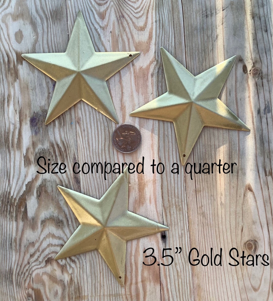 Gold Barn Stars 3 3.5x3.5 Country Cottage Western - Etsy