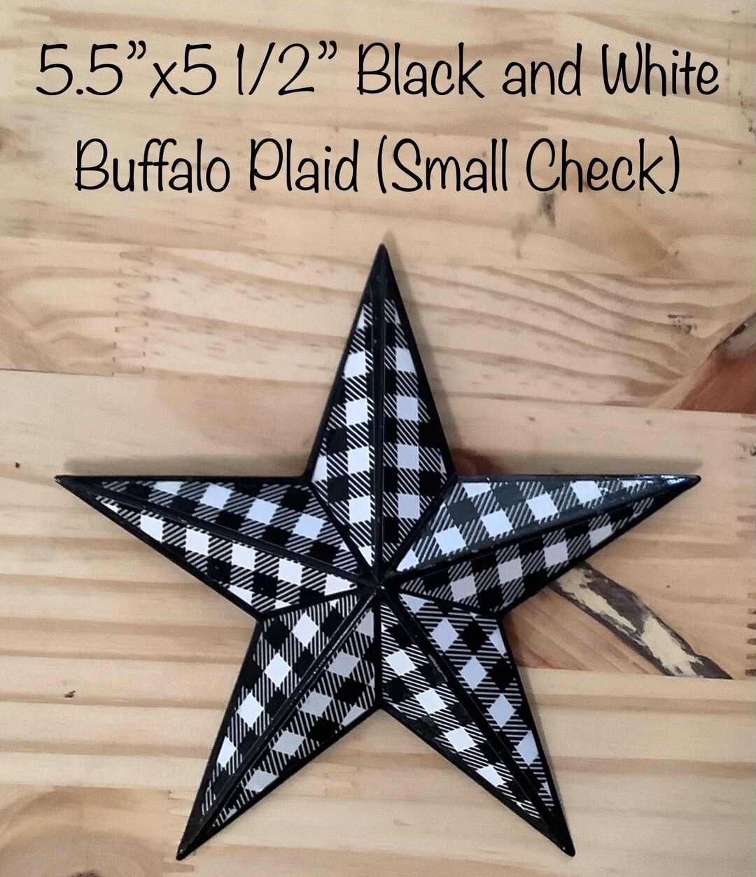 Black and White Buffalo Plaid Barn Star/ 1 5.5x5.5/ Small Check ...